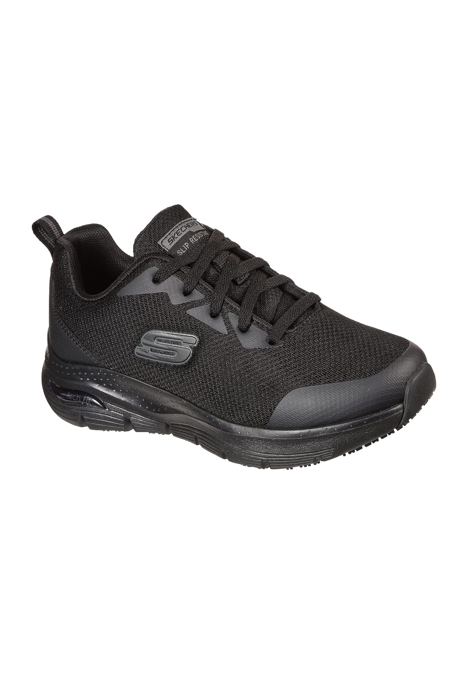 Skechers Women's Arch FIT SR Sneaker, Black Textile Synthetic, 10