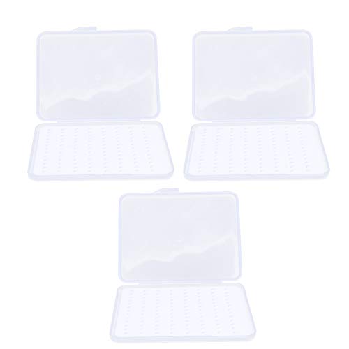 Qqmora 3Pcs Lightweight and Compact Single Sided Transparent Fly Fishing Hook Box,Accessory Storage Box(Medium)