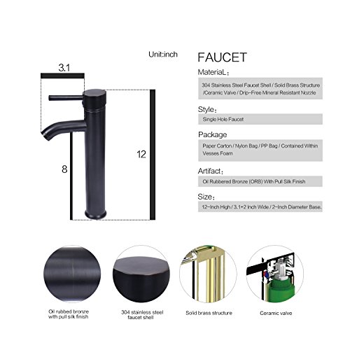 Puluomis 24β Bathroom Vanity Sink Combo Black Cabinet Vanity and White Ceramic Vessel Sink with ORB Faucet & Pop Up Drain