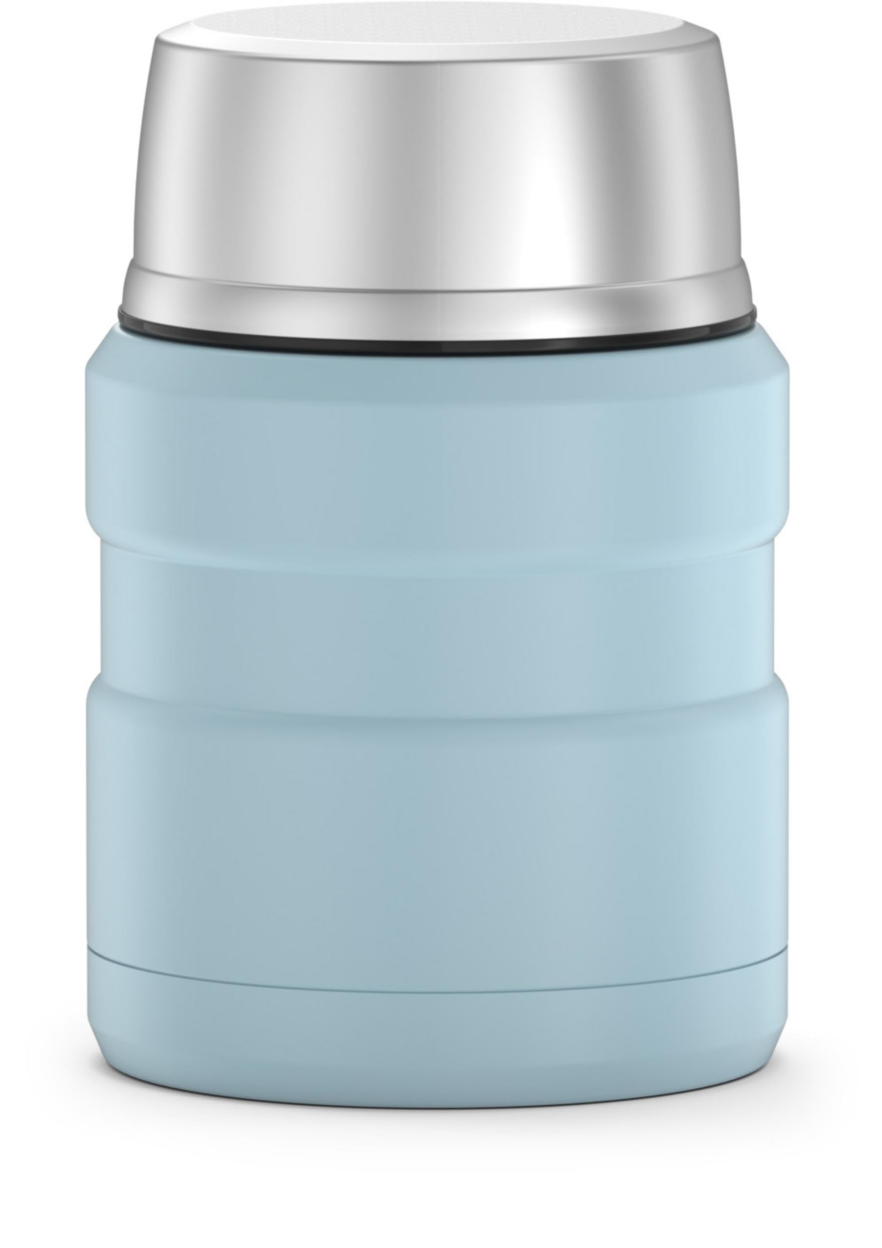 THERMOS Stainless King Vacuum-Insulated Food Jar with Spoon, 16 Ounce, Matte Powder Blue