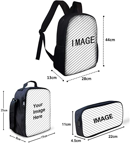 Poceacles 3 Pieces Backpack Set, Soccer Ball Print School Bags Boys Daypack with Lunch Box and Pencil Pouch