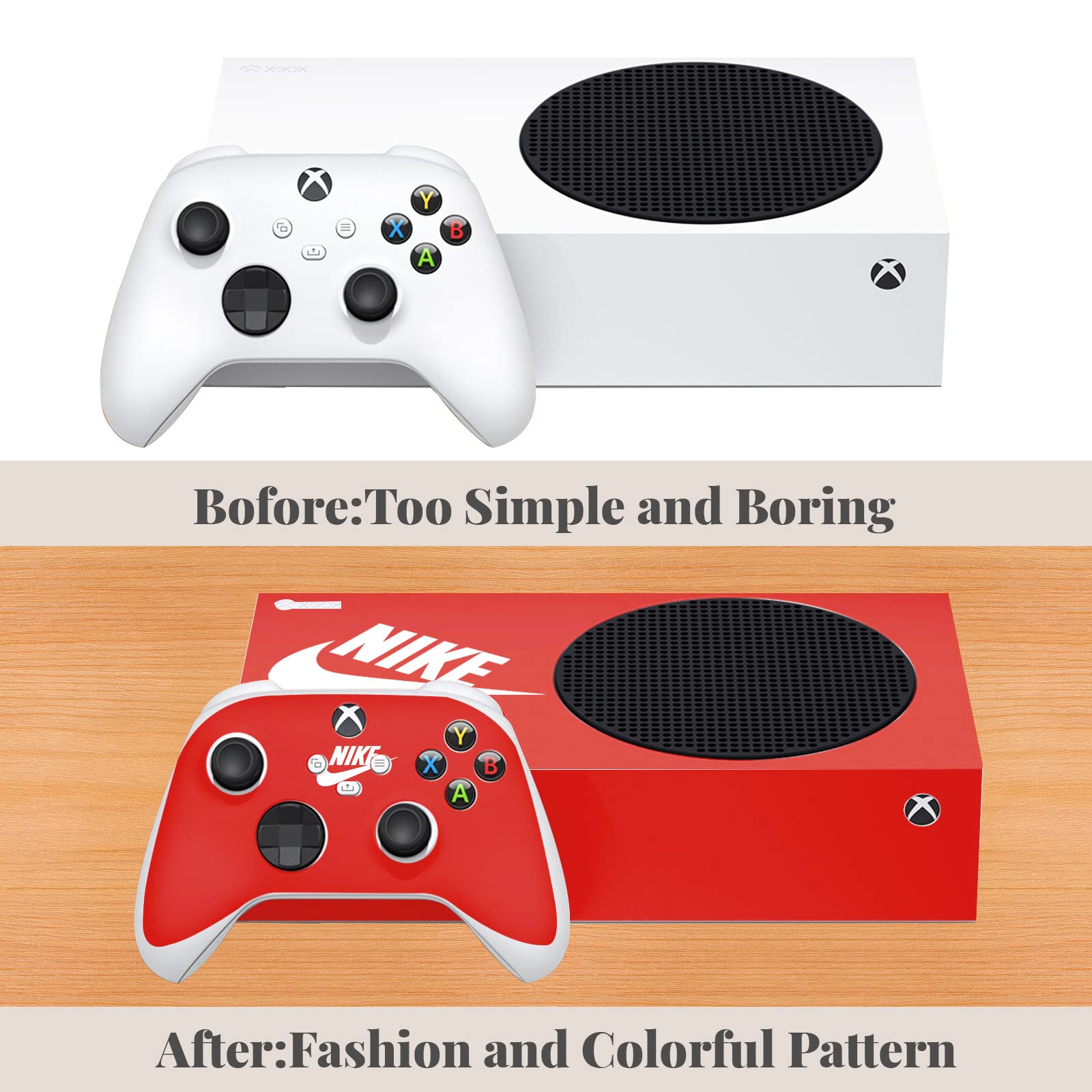 Xbox Series S Skin for Console and Controllers, Sticker Vinyl Protective Skin, Decal Cover Skins- Shoebox