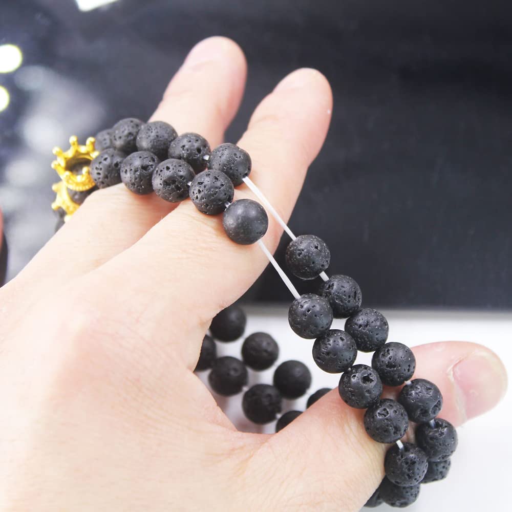 Technigadgets Matias Lion Bead Bracelet (Gold Black)