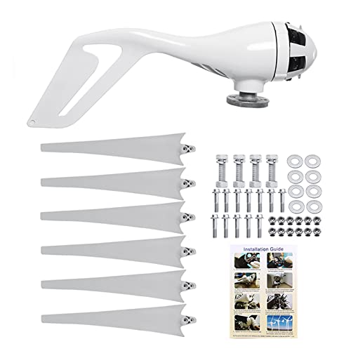 QAZNHODDS Wind Turbine Generator kit, 6000W 6 Blade Wind Industrial Machinery Equipment with Wind Boosting Controller for Terrace, Marine, Motorhome, Chalet, Boat,3,48V