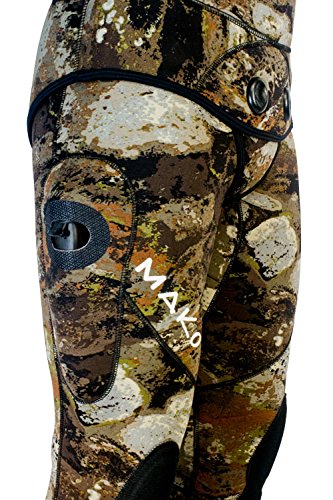 MAKO Spearguns Mens Spearfishing Wetsuit 3D Yamamoto Reef Camo 5mm 2 Piece (Large)