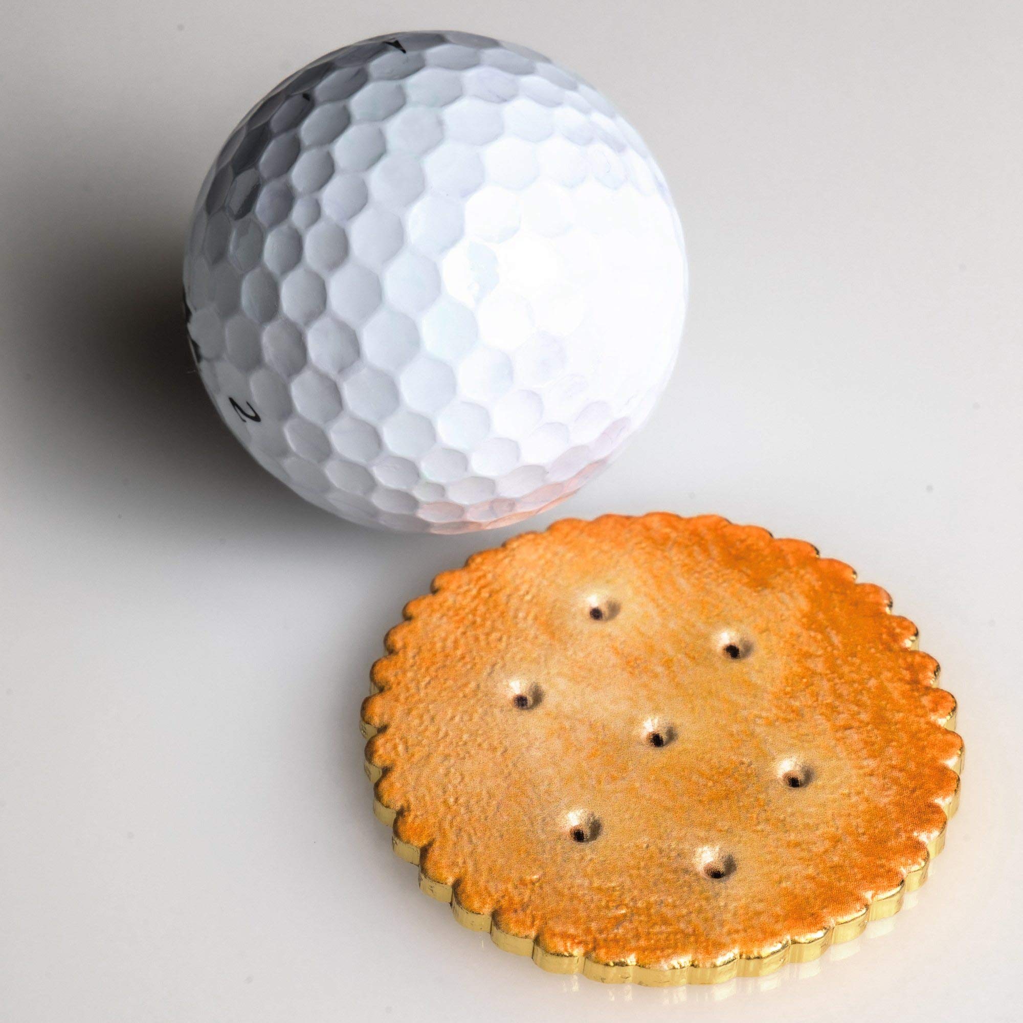 Pins & Aces Golf Ball Marker - Premium Stainless Steel, Unique Enamel Paint Custom Design - Attaches to Any Magnet - Add Style & Customize Your Golf Game (Gilmore Cracker)