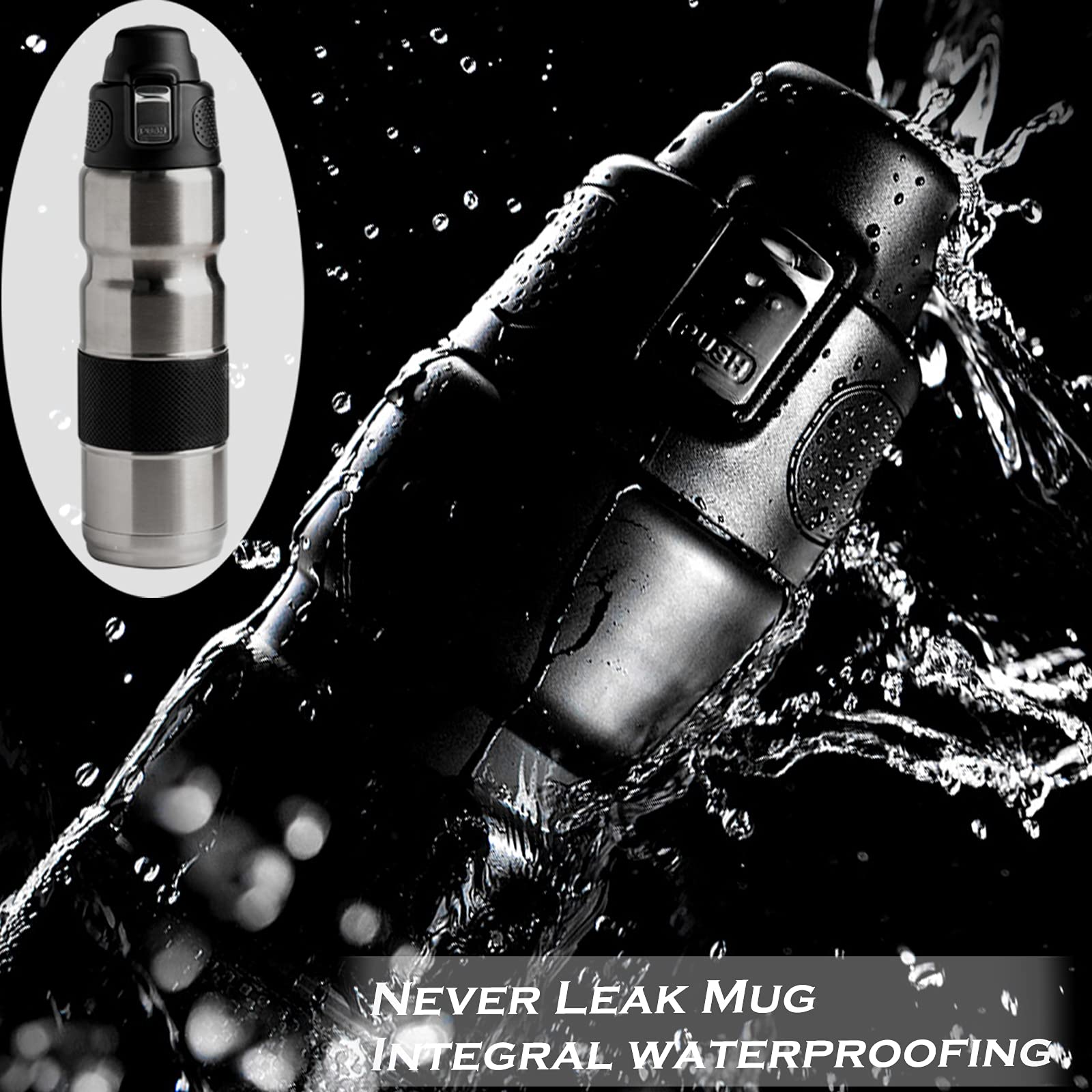 Quatii 17oz Thermos Stainless Steel Insulated Water Bottle with Leak Proof Lids Travel Coffee Mug Keeps Hot and Cold