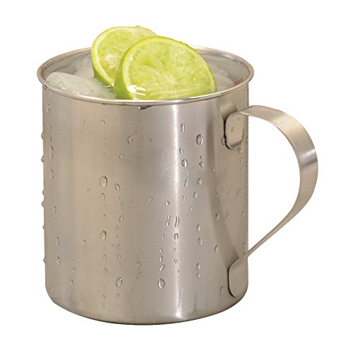 Thirsty Rhino Seles, Stainless Steel Moscow Mule Mug, Brushed Silver Finish, 12 oz (Set of 4)