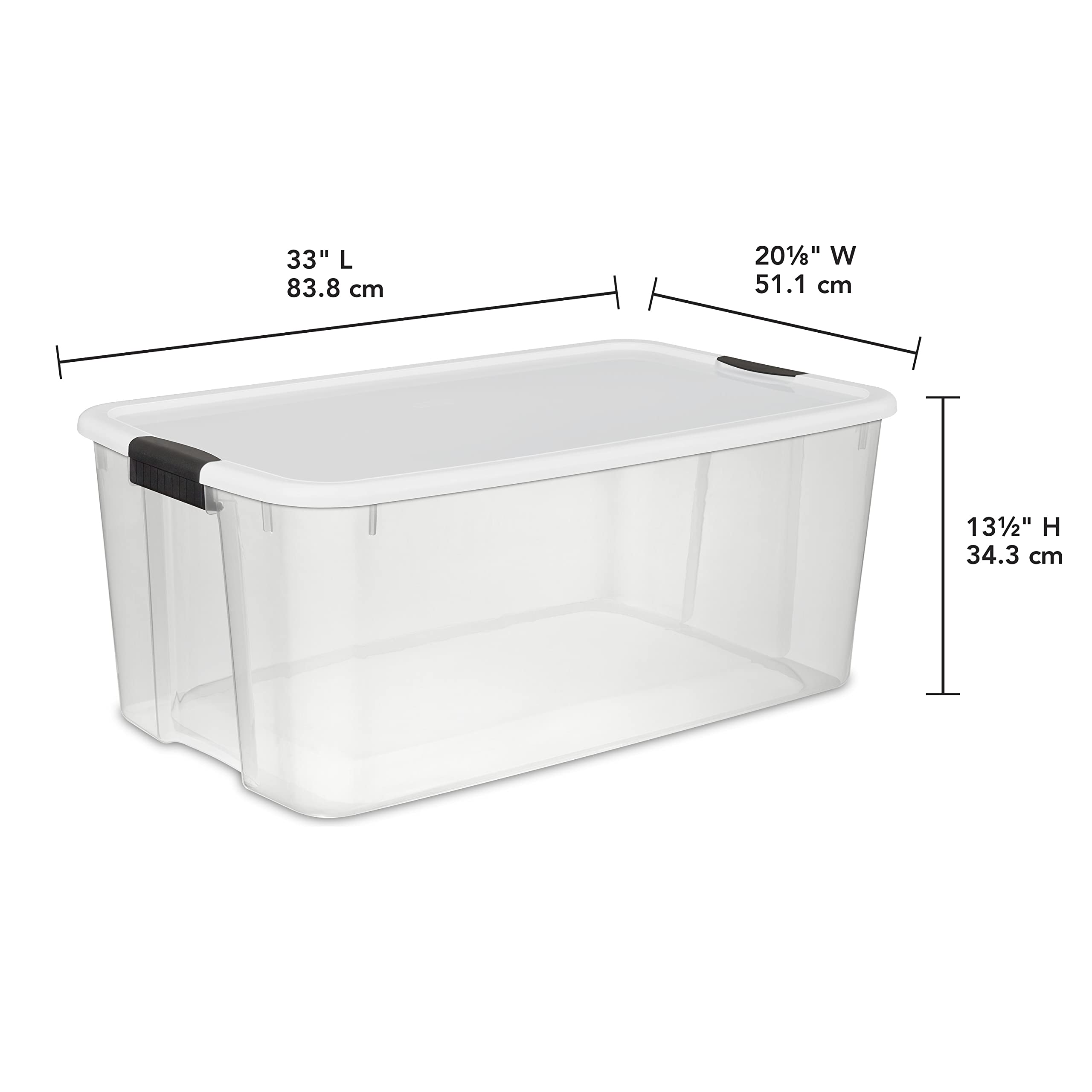 Sterilite 116 Qt and 18 Qt Ultra Latch Boxes, Stackable Storage Bins with Lids (4-Pack and 6-Pack)
