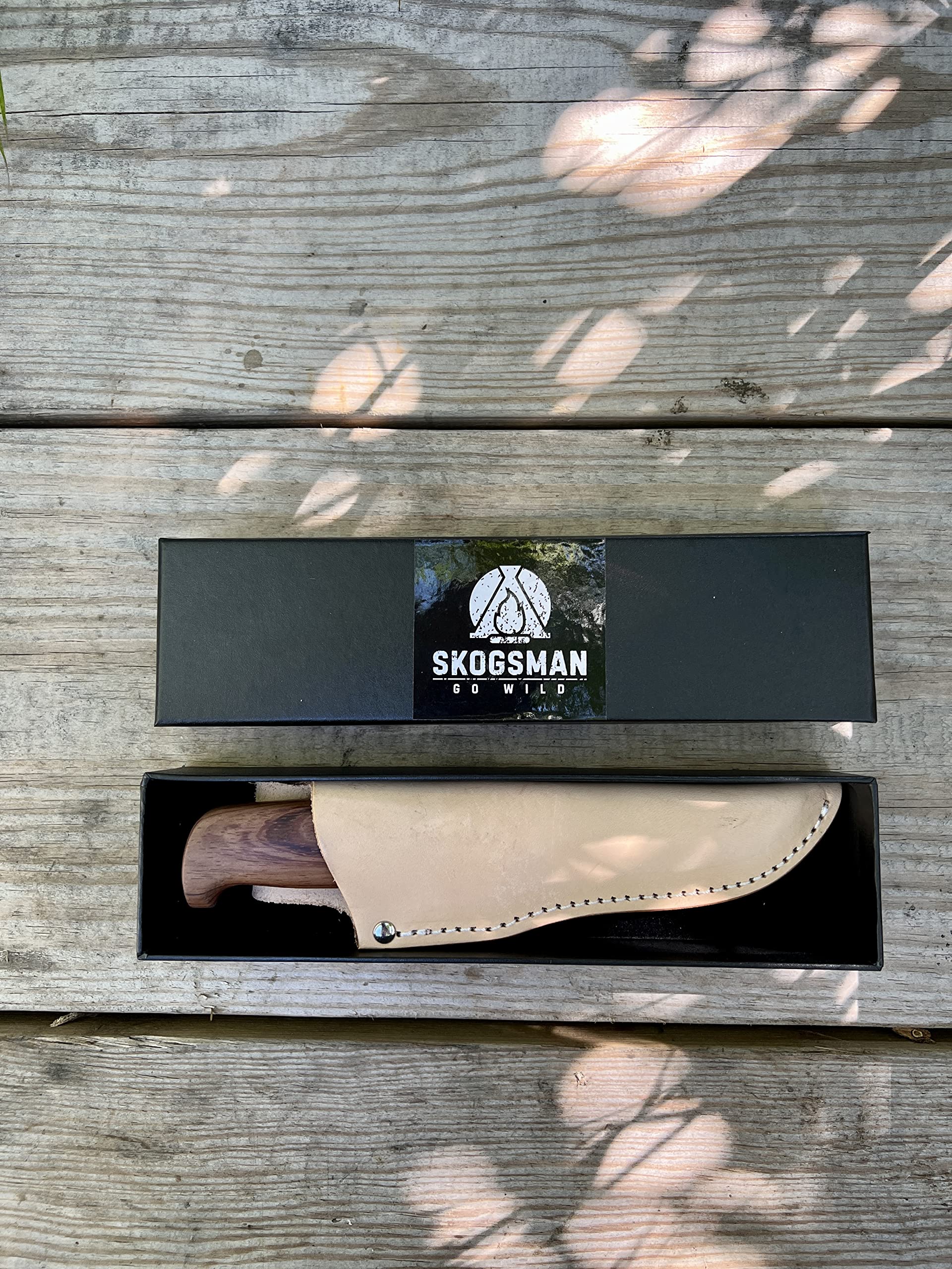 Skogsman Scandi Grind Fishing Hunting Camping Hiking Knife D2 Still Blade Rosewood Brass Bolster (Super Sharp)
