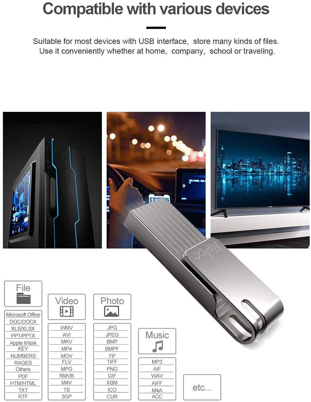 Netac 64GB Flash Drive USB 3.0 Memory Stick Thumb Drive Jump Drive 64GB, Read Speeds up to 90MB/s