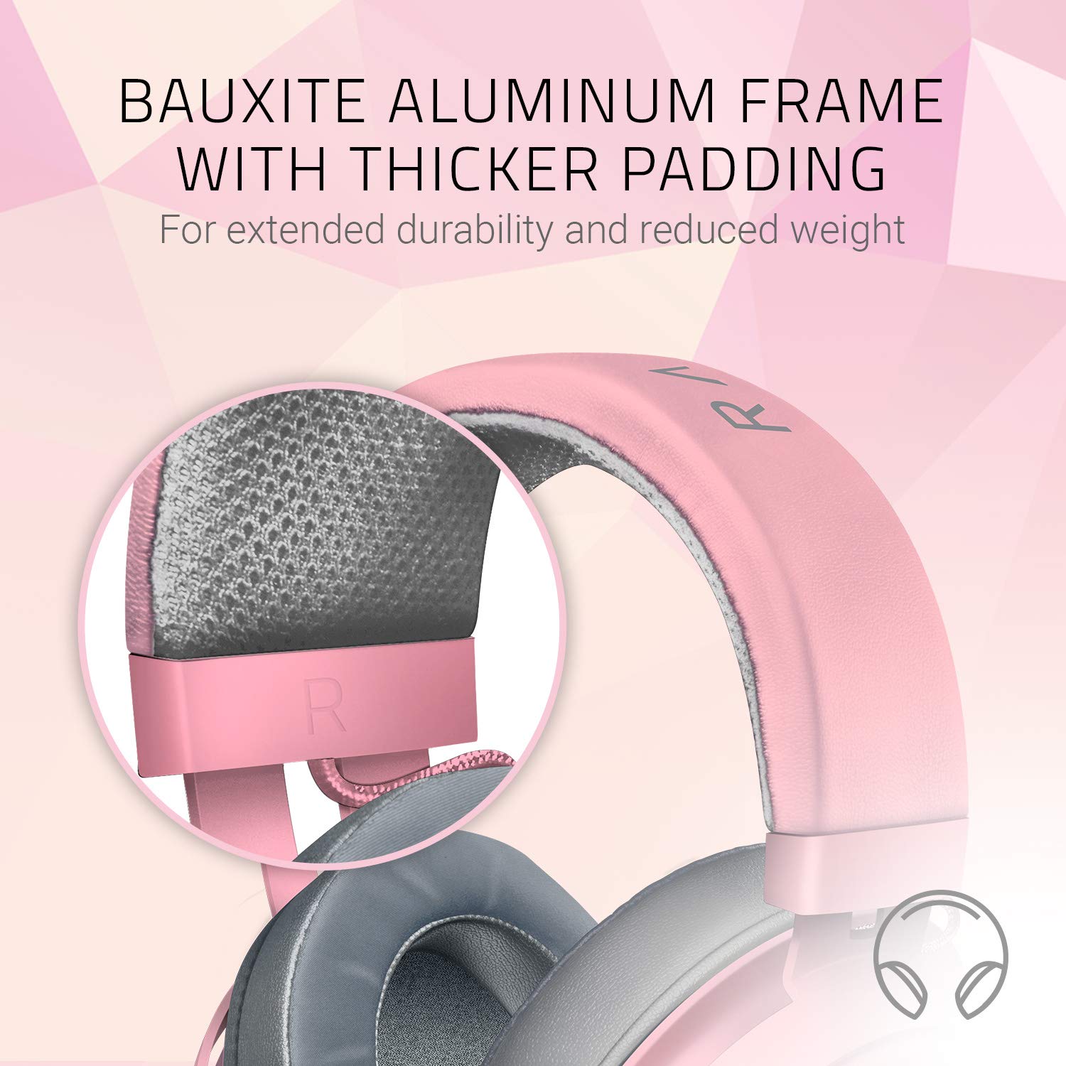Razer Kraken Quartz Edition Wired Stereo Gaming Headset Quartz Pink (Renewed)