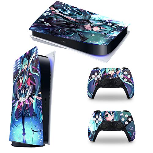 Singer Girl Anime - PS5 Digital Edition Skin Console - PS5 Digital Edition Controller Skin Cover Vinyl Decal Protective