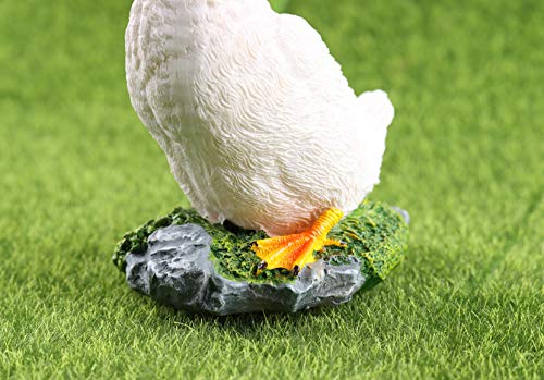 Rich Boxer Simulation Duck Figurine Resin Duck Decor Artificial Duck Model Duck Statue for Garden Pond Decoration Art Crafts Statues(White)