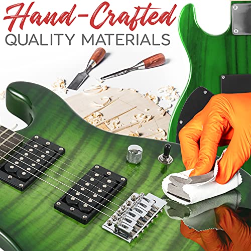 Pyle Electric Guitar Kit with Amp, Full Size Instrument with Humbucker Pickups, Guitarra Electrica Amplifier and Beginner Bundle Accessories, 39" Legacy Green
