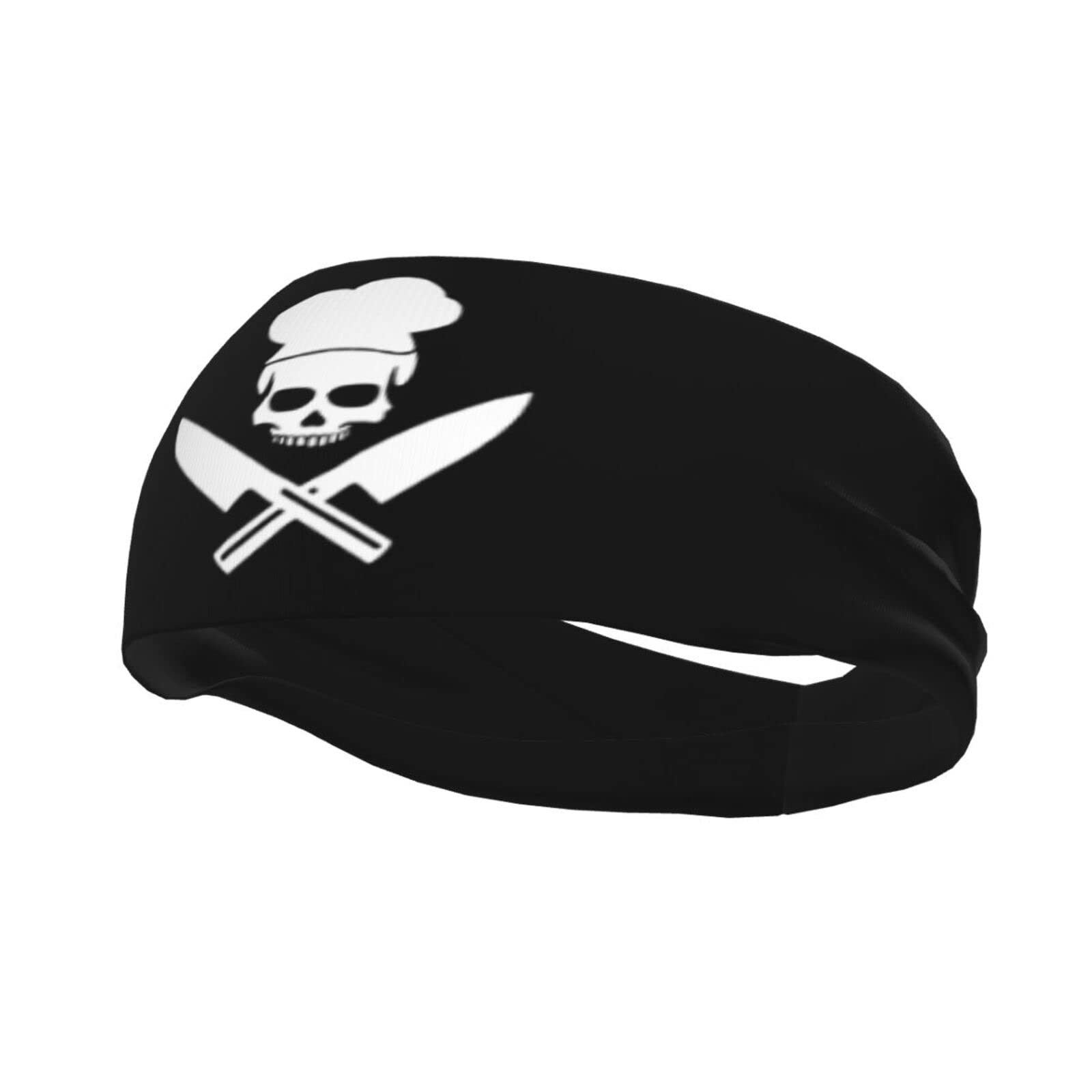 Skull-Chef Cooking Skull Running Headband for Men Outdoor Sports Workout Sweatband