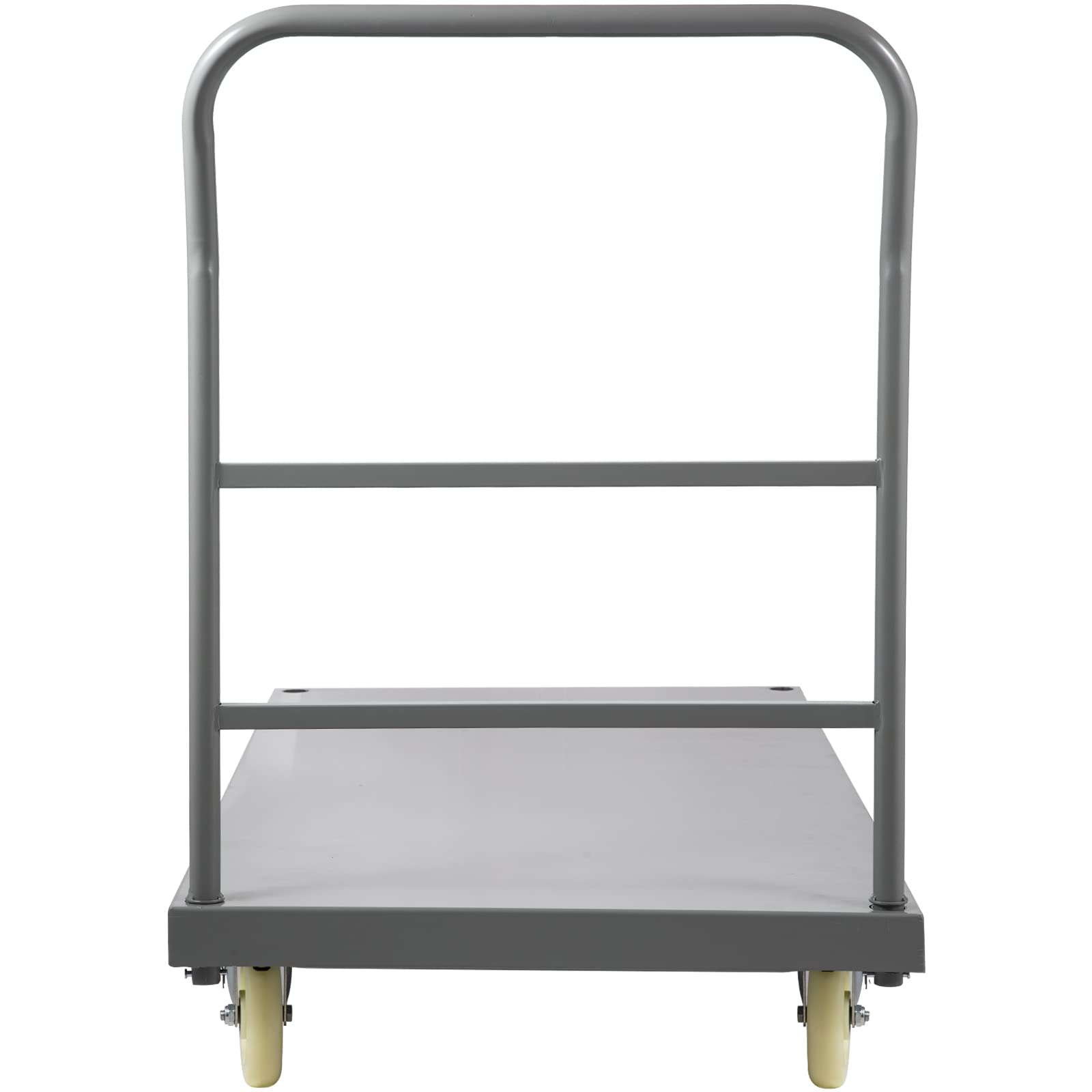 VEVOR Heavy-Duty Platform Truck, 2000 LBS Steel Flatbed Cart, 47" L x 24" W x 32" H Flat Dolly, Hand Trucks with 5" Nylon Casters, Movable Utility Push Carts for Luggage Moving, Shopping