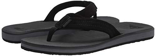 Quiksilver Men's Carver Suede 3 Point Flip Flop Athletic Sandal, Grey 1, 11