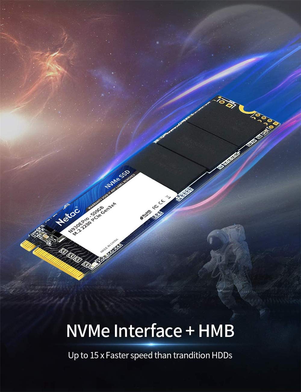 Netac SSD Internal Drive, 500GB Internal Solid State Drive, NVMe M.2 2280 PCIe Gen 3x4, M.2 SSD Read up to 1700MB/s, 3D NAND Internal SSD