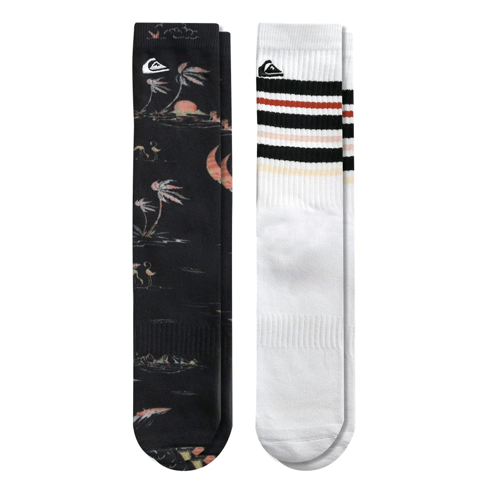 Quiksilver mens Half Cushion Crew Socks, Navy Ombre (2 Pack), One Size US
