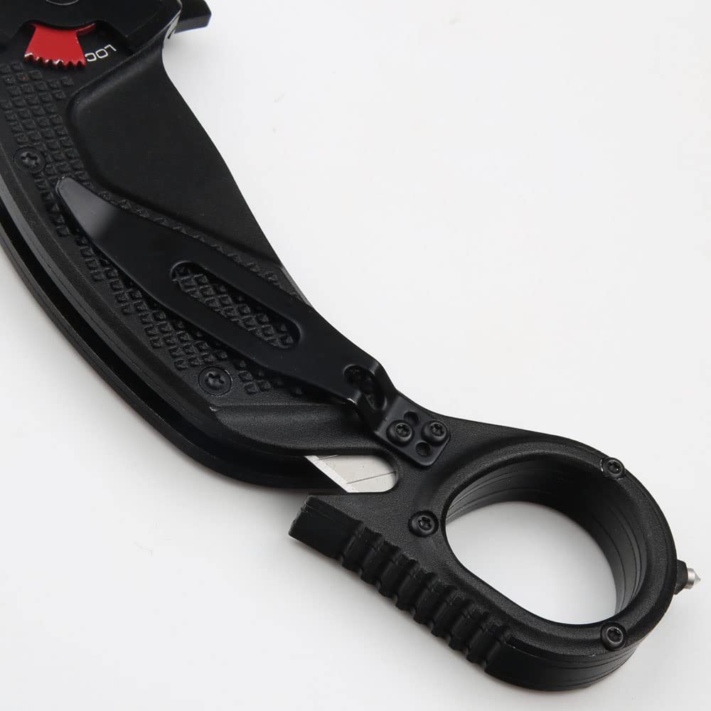 WRM Tactical Pocket Hunting Folding Knives, Glass Breakers, Seat Belt Cutters, Survival Knives for Emergency Situations, 6061 Aluminum Handle