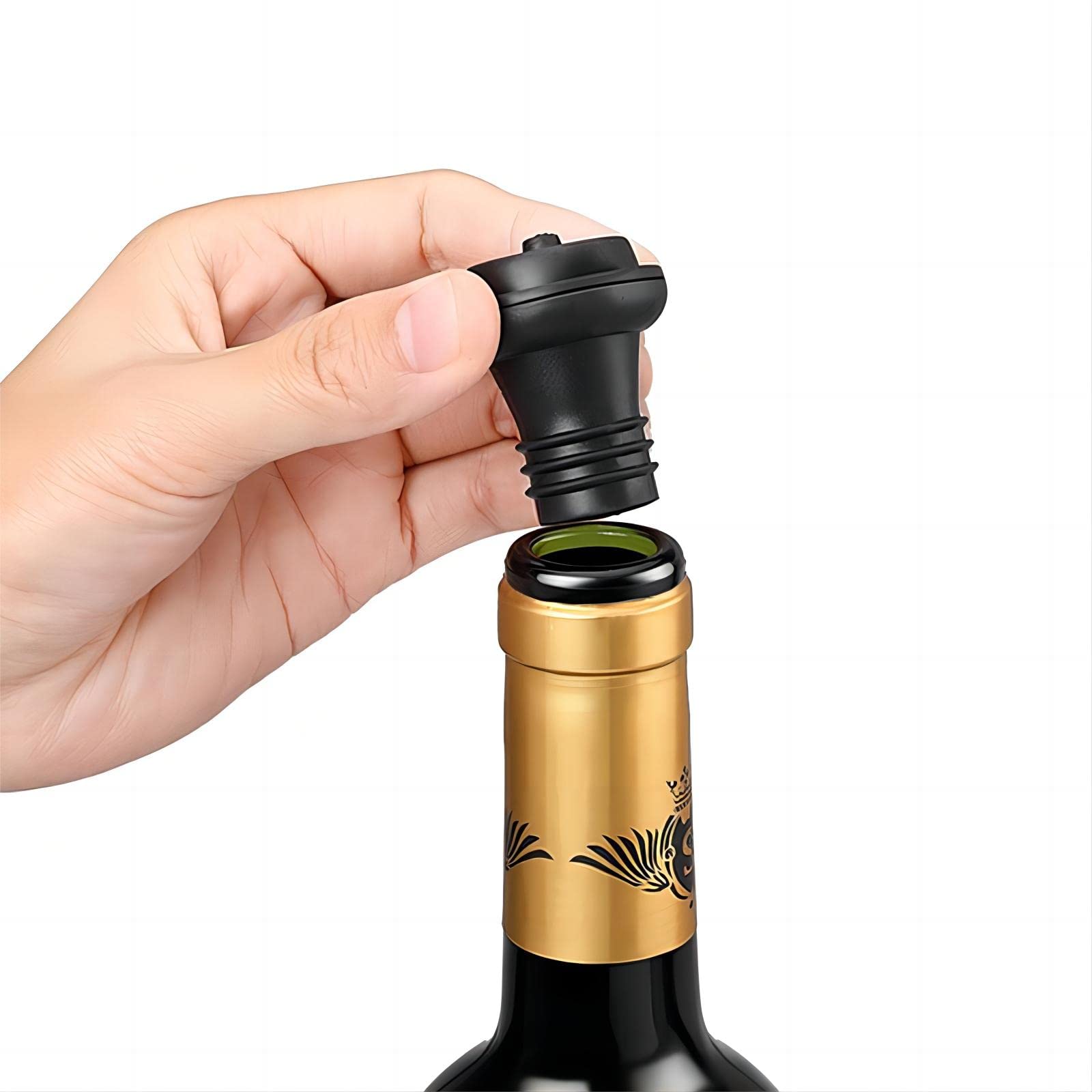 Wine Vacuum Stoppers Set of 3β Black