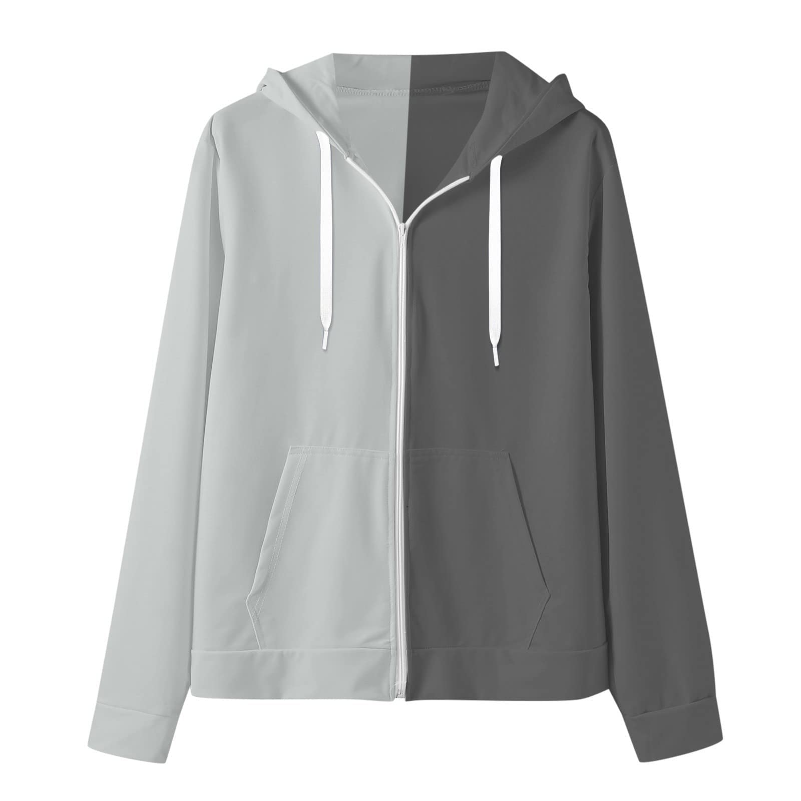 Muscularfit prime early access deals today Oversized Sweatshirts for Men Loose Fit Long Sleeve Color Block Drawstring Pullover Hoodies Crewneck Causal Shirt unisex sweatshirt Dark Gray L