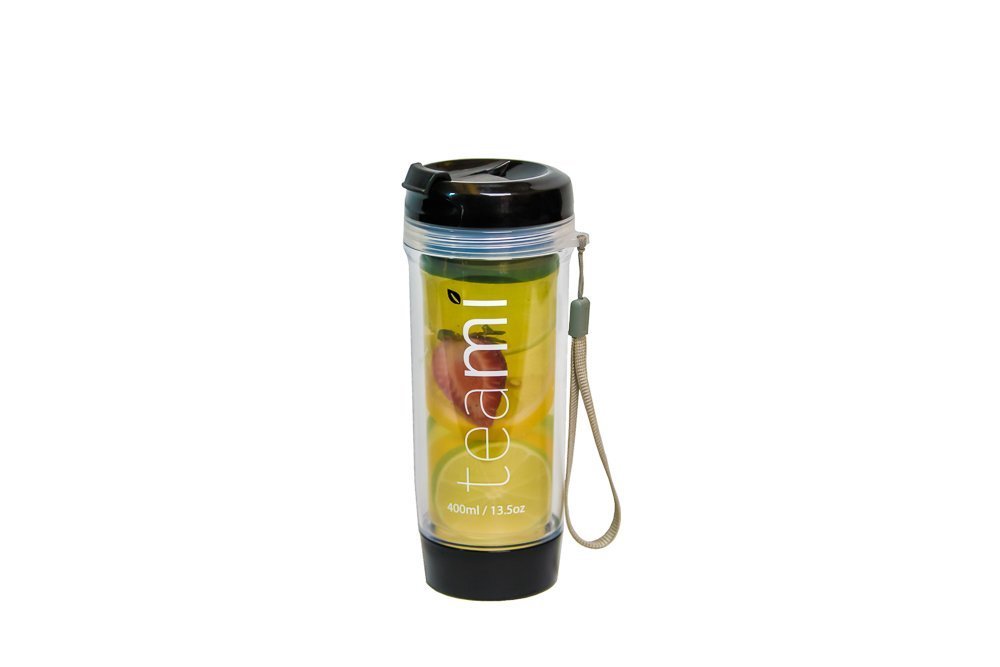 Teami Tea Tumbler Infuser Bottle - Black, 20 Ounce - BPA FREE - Double Walled Mug, Hot or Cold - Our Best Infusion Bottles for Infused Fruit, Smoothies, Tea, even Coffee