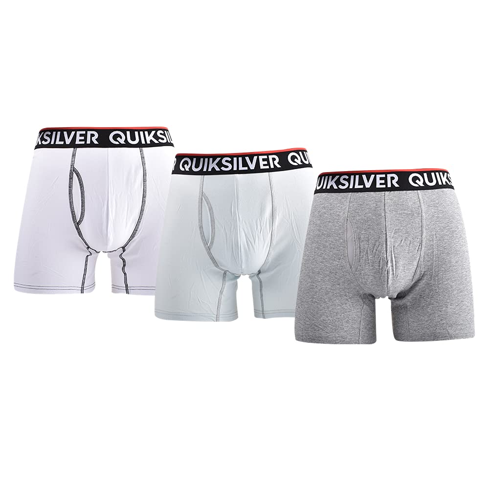 Quiksilver Men's 3-Pack Basic Boxer Brief, Light Blue (3 Pack), Large