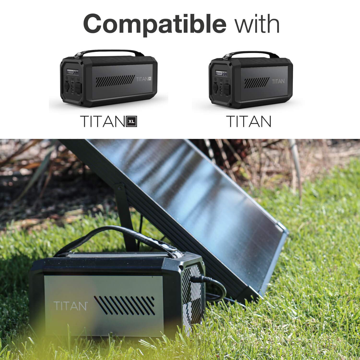 Raptic Titan Solar 50W Solar Charger Panel for Titan/Titan XL Portable Power Station with Built-in Kickstand