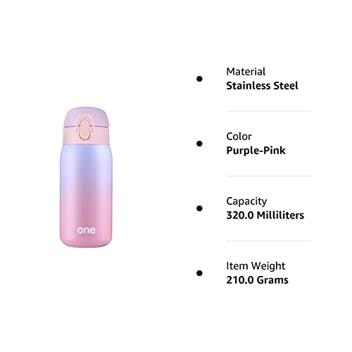 Sprouts Kids Water Bottle - 11Oz, Insulated Stainless Steel Bottle, Leakproof, Perfect for Kids Lunch Bag (Purple-pink)