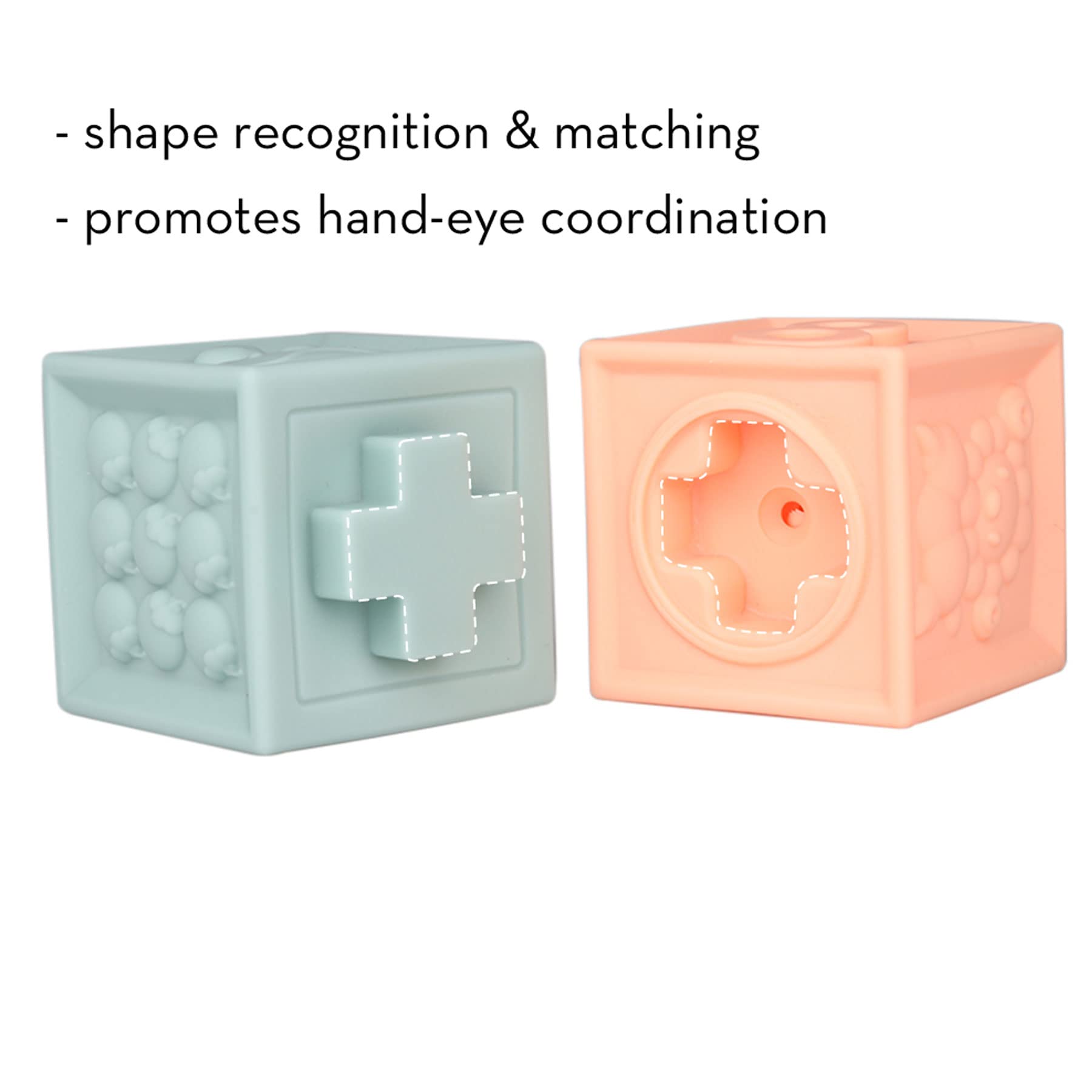 YIDIBOF Baby Stacking Soft Building Blocks - Montessori Toys for Babies 0 9 6-12 Months - Development Sensory Infant Learning Toys - Non Toxic