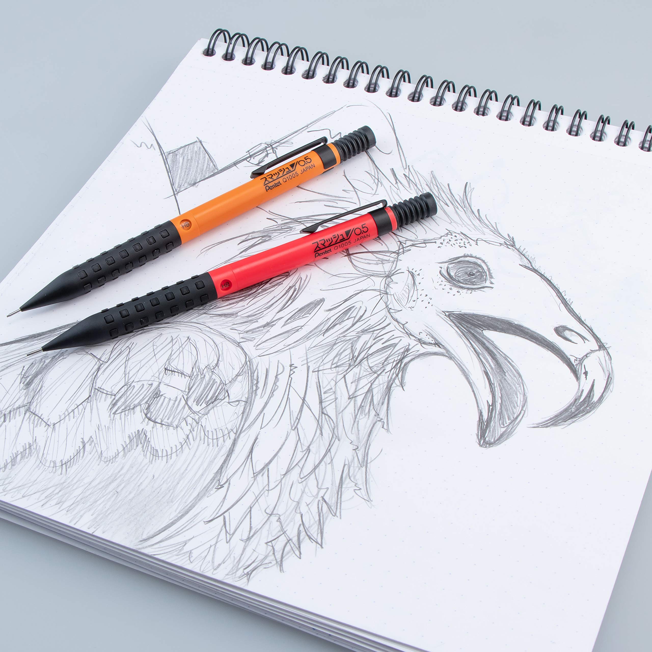 Pentel Smash Drafting Mechanical Pencil (0.5mm) - Special Edition Red Accents w/Tube (Q1005LAB-TB)