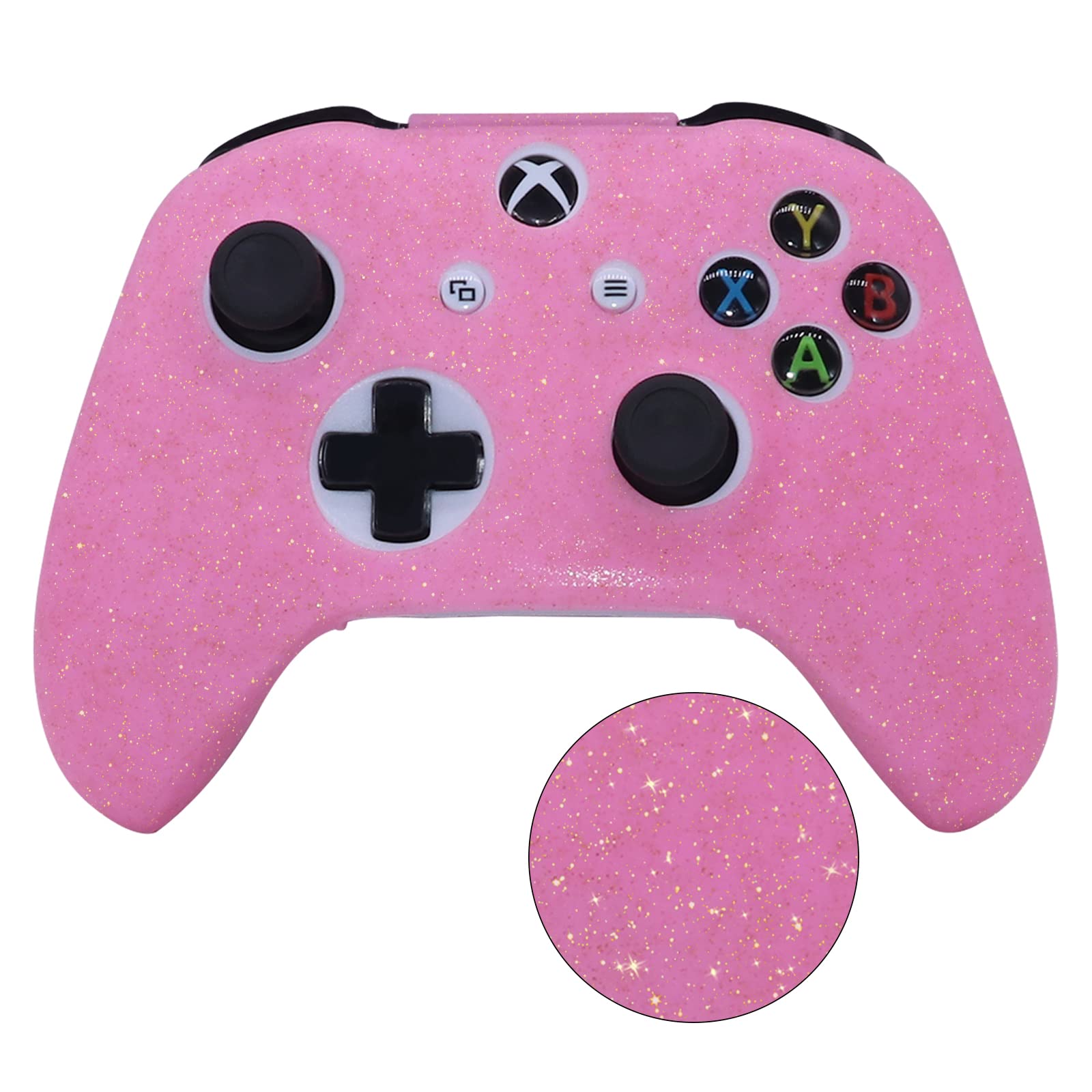 ROTOMOON Xbox One Glitter Silicone Controller Skins with 8 Thumb Grips, Sweat-Proof Anti-Slip Controller Cover Skin Protector Compatible with Xbox One S/X Controller