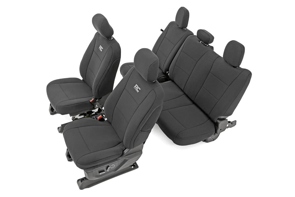 Rough Country F&R Neoprene Seat Covers for 15-21 F-150 | 17-21 F-250/350-91018A