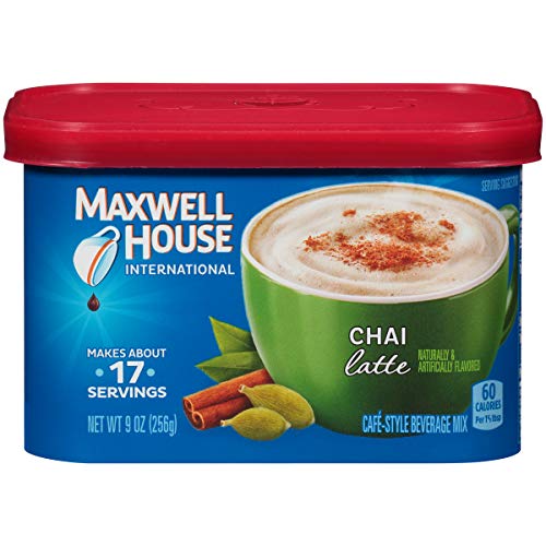 Maxwell House International Cafe Flavored Instant Coffee, Latte, 9 Ounce Canister (Pack of 4)