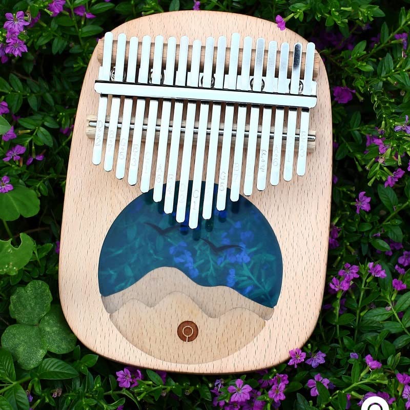 WSSBK 17 Tone Finger Piano Portable Kalimba Easy to Learn Ethereal Instrument Finger Piano