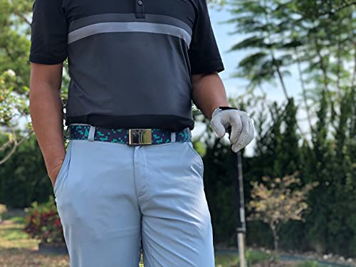 Teeoff Printed Webbing Belt Reversible Metal Buckle (Camouflage with new buckle, 47.2")