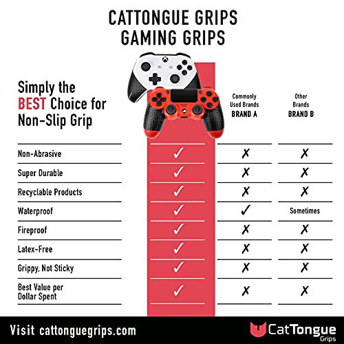 PS4 Controller Grip by CatTongue β Non-Abrasive Grip Tape Precut for PS4 Controller, Non-Slip Grips with No Added Bulk