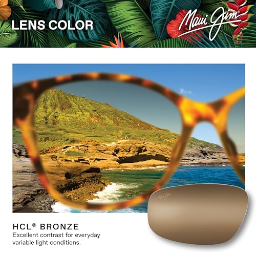 Maui Jim Men's and Women's Sandy Beach Polarized Rimless Sunglasses, Tortoise/HCL® Bronze, Small
