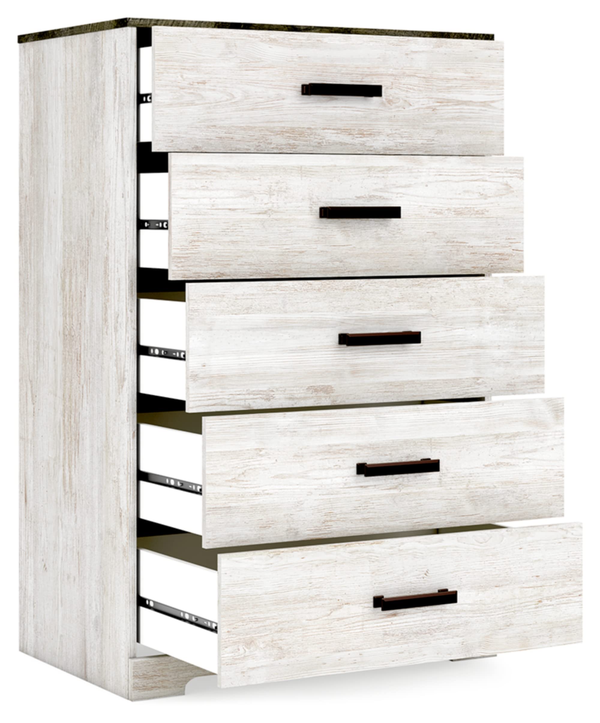 Signature Design by Ashley Shawburn Modern Farmhouse 8 Drawer Dresser, Whitewash & Dark Gray
