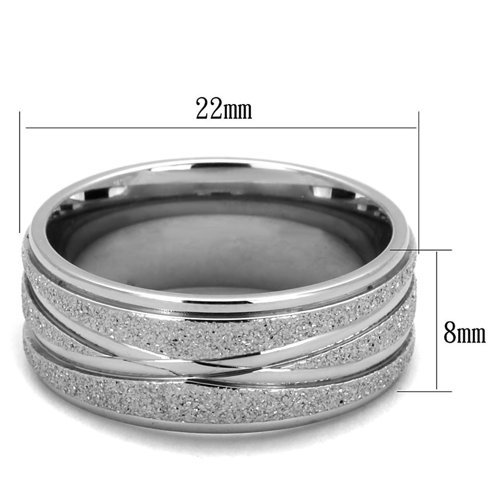 Marimor Jewelry Stainless Steel 316 Glitter 8mm Wide Anniversary Wedding Band Ring Size 6