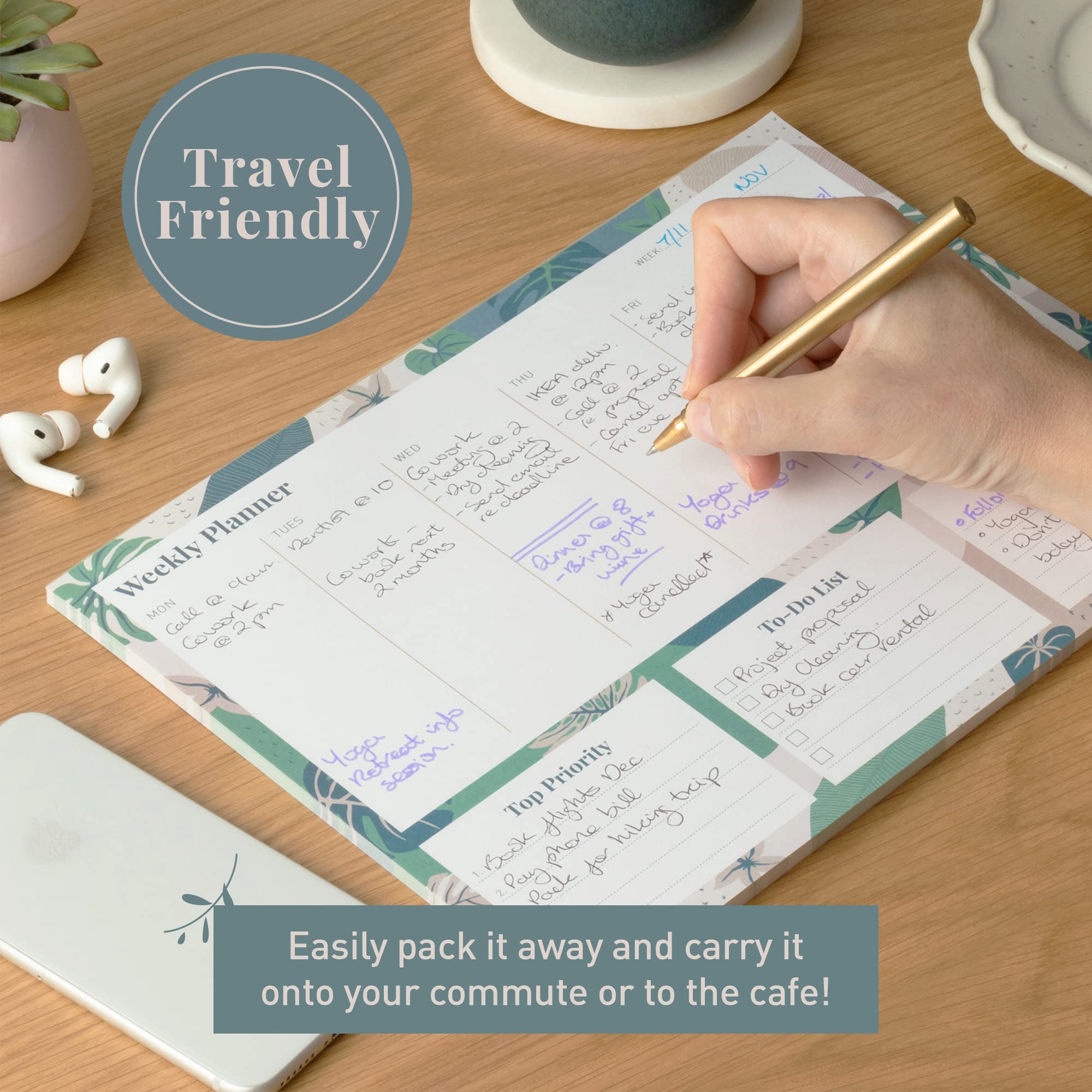 Rileys Weekly Planner Pad, Weekly Calendar Pad Tear Off, Desk Planner, Weekly To Do List Notepad, Weekly Planner Notepad, Desk Calendar, Undated Weekly Organizer, Daily To Do List Planner 11” x 8.5”