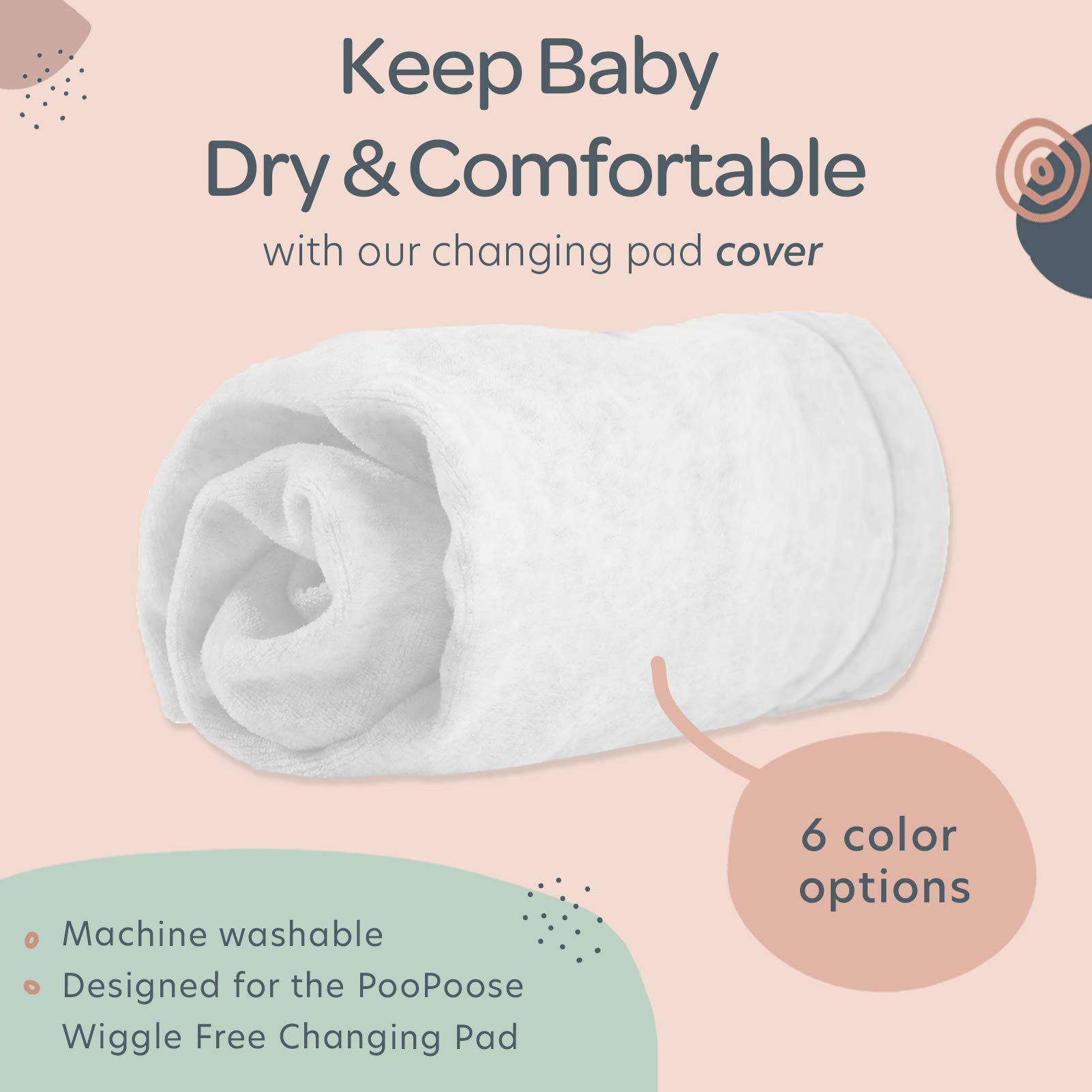 PooPoose Changing Pad Cover (Cloud White)