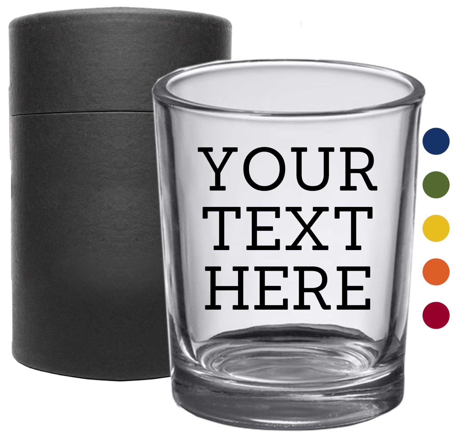 Personalized Printed 2.5oz 1pk Shot Glasses β Customized Gift for Women Men, Custom Message Name Date, Birthday Gift Ideas Friend Her Him, 21st Party Favors, Cute Funny, 16 Colors, Your Text Here