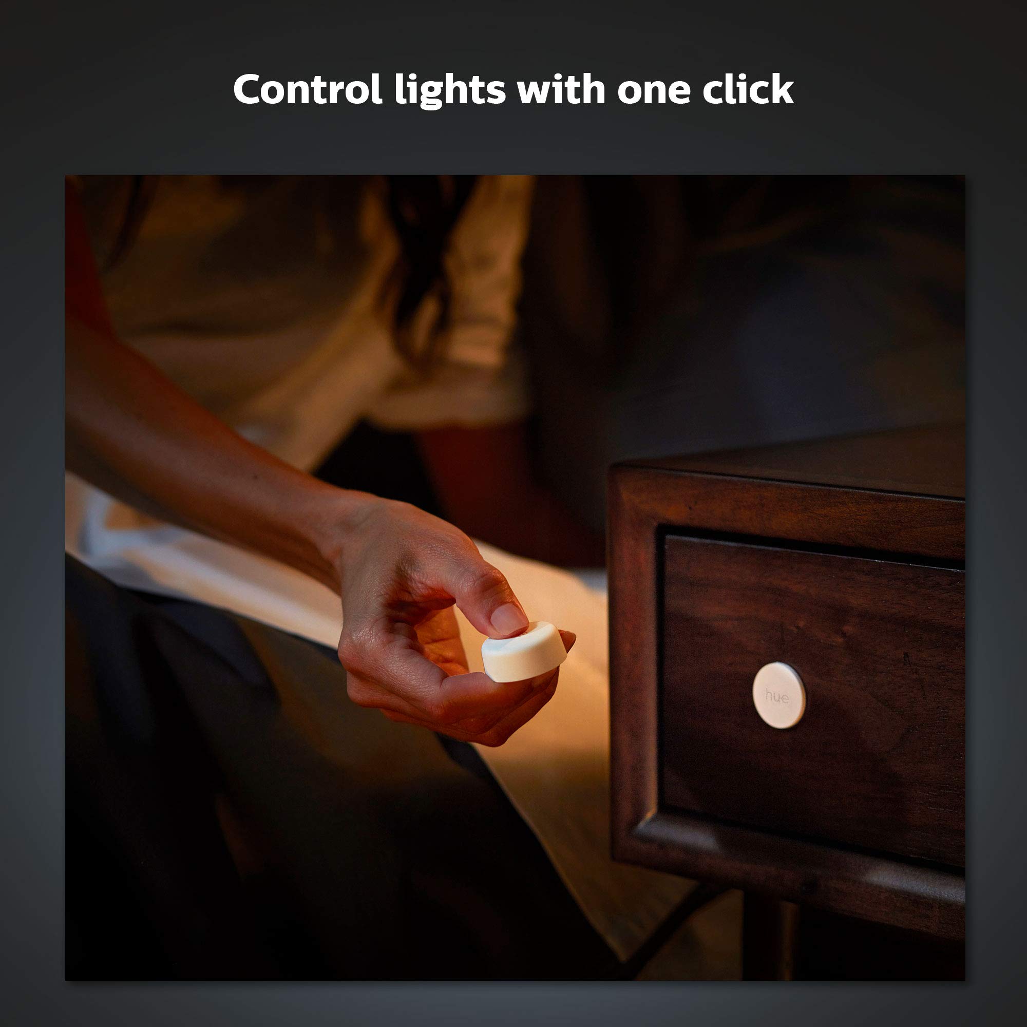 Philips Hue White LED Smart Button Starter Kit White A19 LED Smart Bulb
