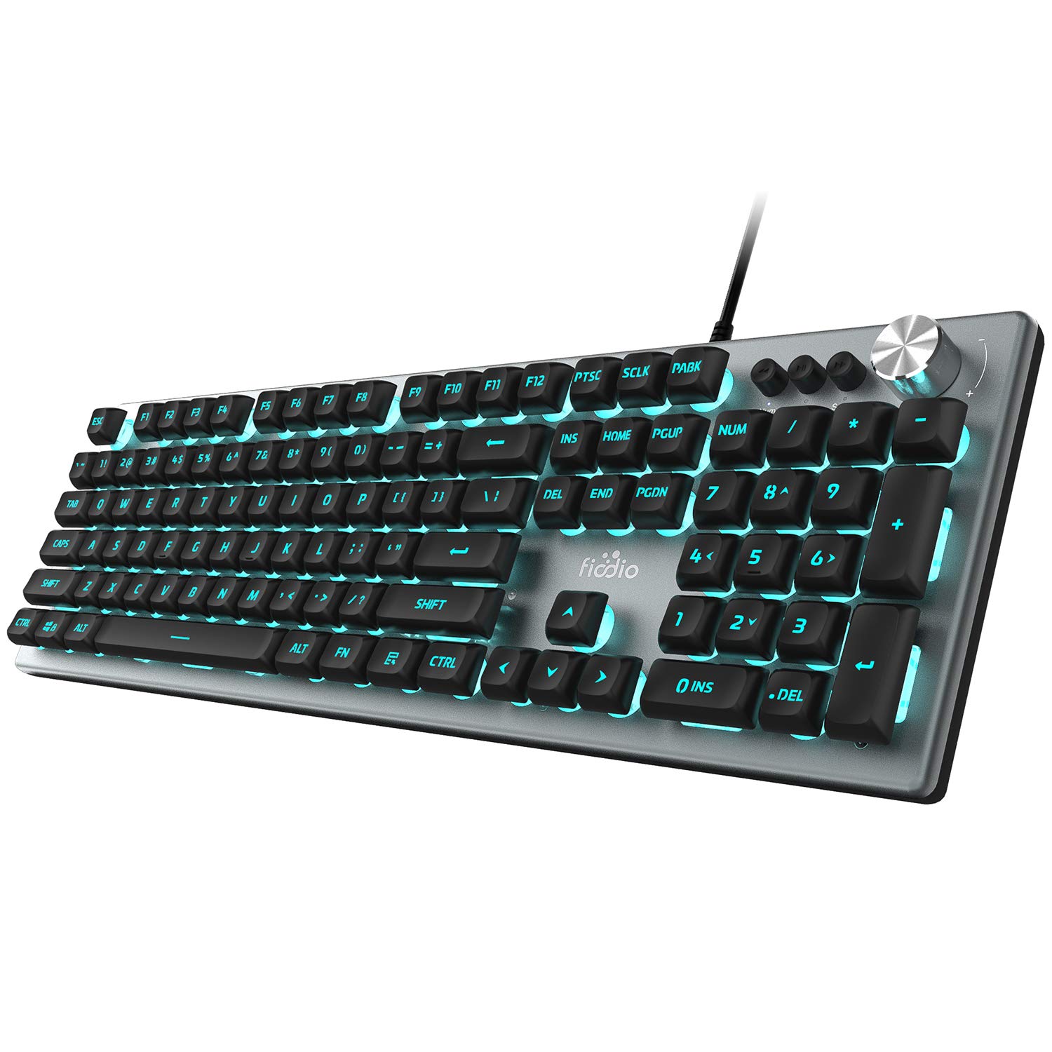 TEWELL Mechanical Gaming Keyboard, Fantastic LED Rainbow Backlit Wired Keyboard, Full Anti-Ghosting Keys, with Quick-Response Blue Switches and Multimedia Control for PC, Desktop Computer