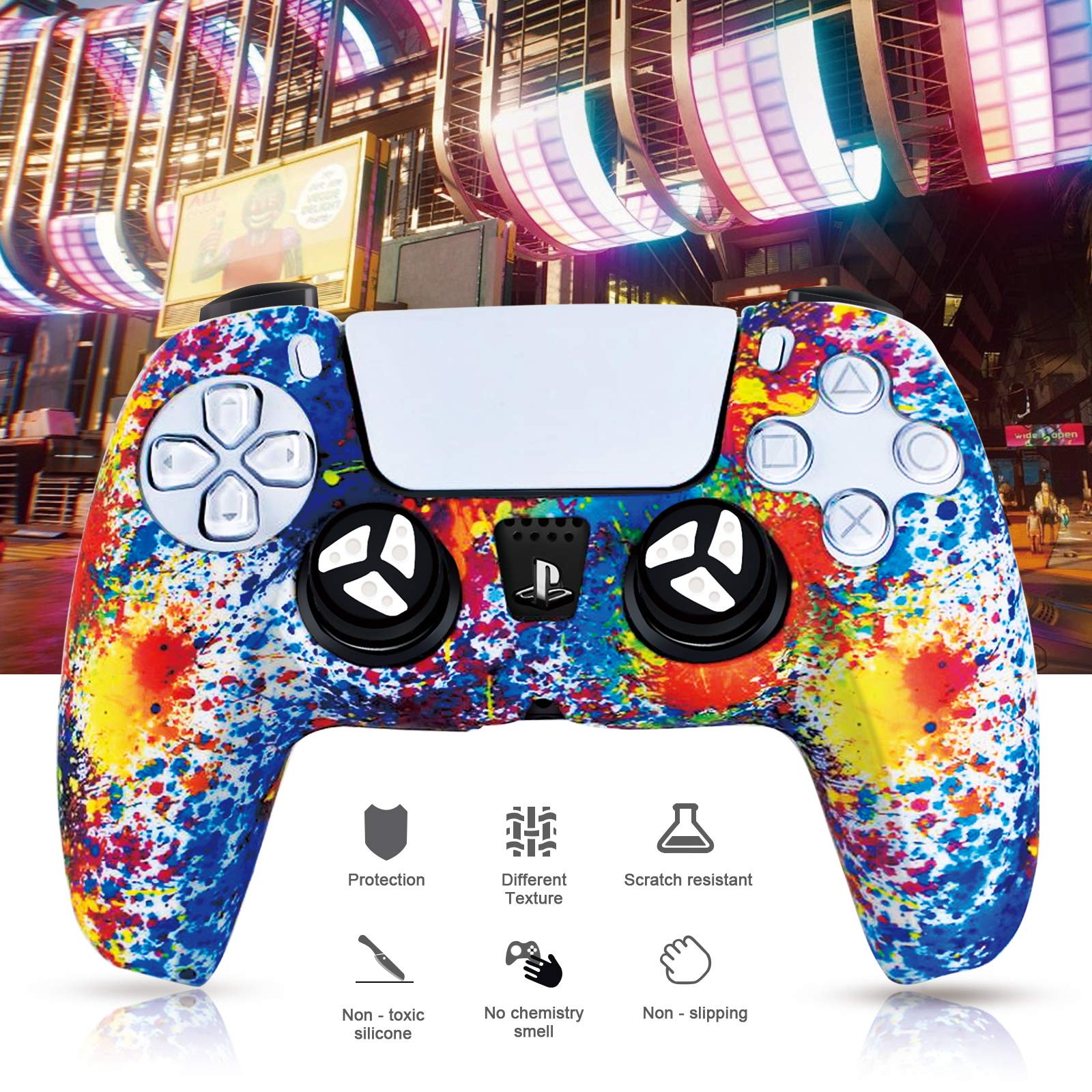 SIKEMAY PS5 Controller Cover Skin Case (Red)
