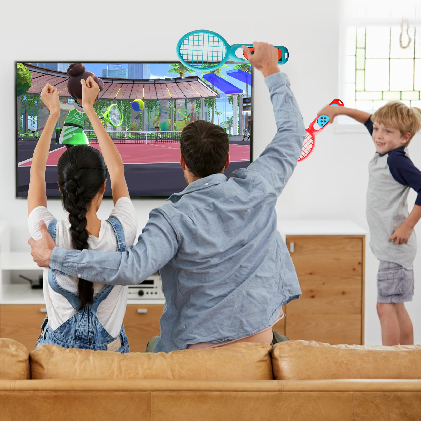 Switch Sports Accessories Bundle For Switch, 12 in 1 Family Accessories Kit with Sword, Grip, Leg Straps, Tennis Rackets, And Wrist Straps