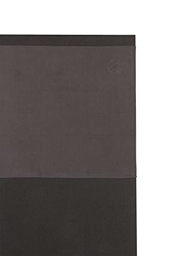 Manduka eQua Yoga Hand Towel - Quick Drying Microfiber, Lightweight, Yoga Accessories Easy for Travel, 16 Inch (40cm), Thunder Grey